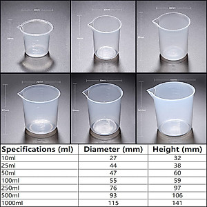 50 PCS 25ml Resin Mixing Cups, Liquid Measuring Cups, Plastic Beaker, Graduation Epoxy Resin Cups for Resin Epoxy Paint Food, Lab Use