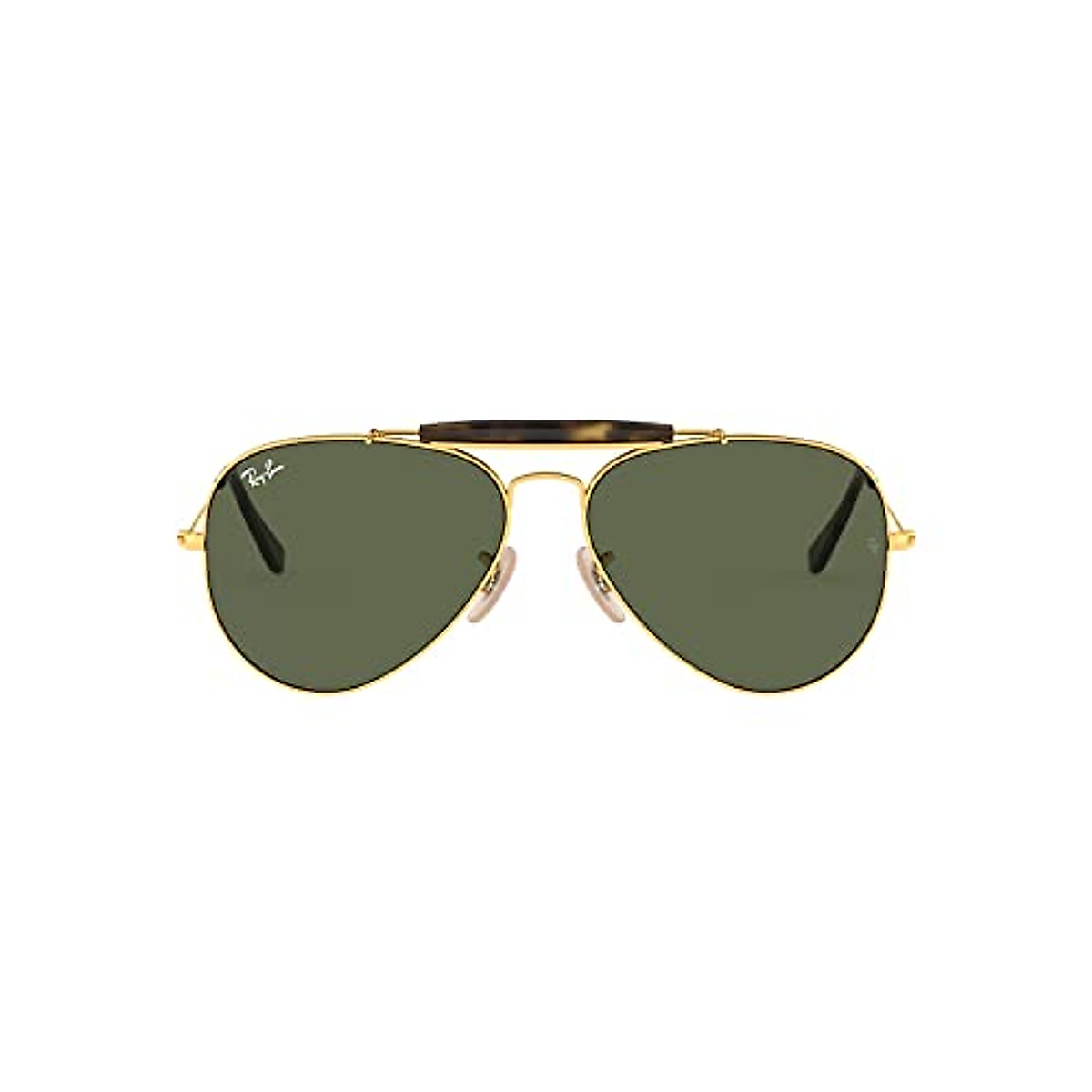 Ray-Ban RB3029 Outdoorsman II Aviator Sunglasses, Gold/G-15 Green, 62 mm