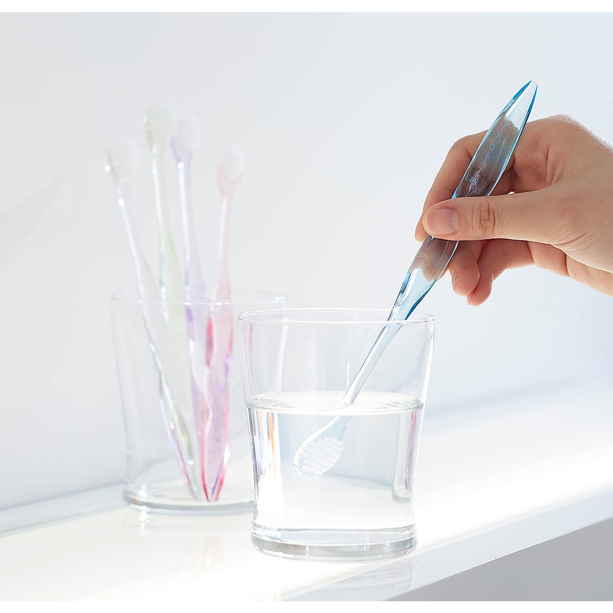 MISOKA・ISM Toothbrush Sakura (Pale Pink) Mineral-Coated Bristles Designer's Model Premium Toothbrush Made in Japan Japanese Craftsmanship