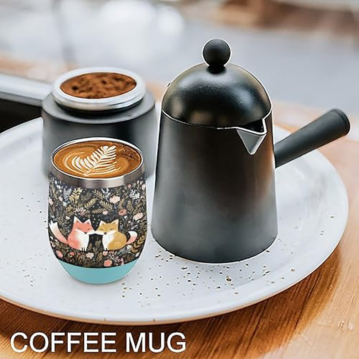 WYUSPGK 304 Stainless Steel Insulated Cup, Love Cartoon Fox Print Smooth Rim, Durable & Reusable - Perfect for Office, Home, And Travel