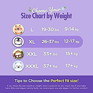 Natural Blossom Easy Pull-up Diaper Pants | Size (5) 3T-4T (26-37 lbs) | 88 Count (22ea*4packs) | Vegan - Super Soft - Hypoallergenic - Ultra-Slim