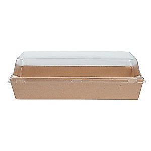 Restaurantware Matsuri Vision 8 x 5 x 1.5 Inch Medium Sushi Trays 100 Greaseproof Sushi Packaging Boxes - Lids Sold Separately Disposable Kraft Paper Sushi Containers For Entrees Or Desserts
