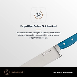 DURA LIVING 3.5 Inch Paring Knife – Essential High Carbon Stainless Steel, Razor-Sharp, Multipurpose Small Kitchen Knife, Ergonomic Handle, Perfect for Precision Tasks, Royal Blue