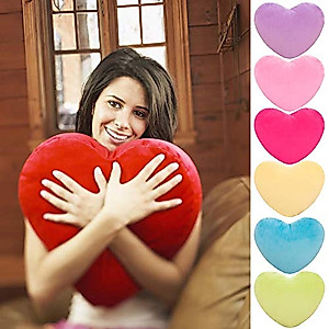 Valentine’s Day Heart Shape Pillow,Cushion Fluffy Throw Pillows,Decorative Back Cushions for Friends,Plush Pillow Heart Shape, Gift for Valentine's Day Decorations
