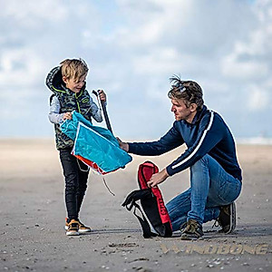 Peter Lynn Hype TR Foil Power 2-Line Control Bar Kiteboarding Trainer Kite w Leash Bundled with WindBone Kiteboarding Lifestyle Decals & Key Fob (2.4M Aqua/Black)