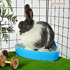Triangle Rabbit Litter Box Bunny Potty Training Corner Small Animal Toilet Litter Box Pet Toilet Bedding Pee Pan Tray for Baby Rabbit,Guinea Pigs,Chinchillas,Ferrets (Blue)