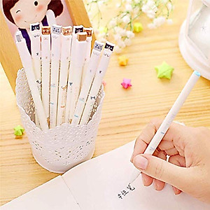 Sencoo Colorful Cats Design 0.38mm Gel Pens Black Ink Pack of 6 Pcs