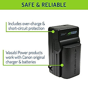 Wasabi Power LP-E6, LP-E6N Battery (2-Pack) and Charger for Canon EOS 5D Mark II/III/IV, 5DS, 5DS R, 6D, 6D Mark II, 7D, 7D Mark II, 60D, 70D, 80D, 90D, R, R5, R6, Ra, XC10, XC15, BMPCC 4K, BMPCC 6K