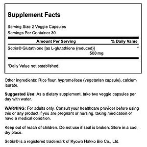 Swanson Ultra- L-Glutathione 250mg 60 Veg Caps