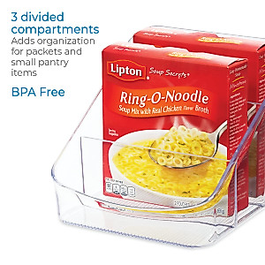 iDesign Linus BPA-Free Plastic 3-Tier Packet Organizer - 6.25" x 5.75" x 5", Clear