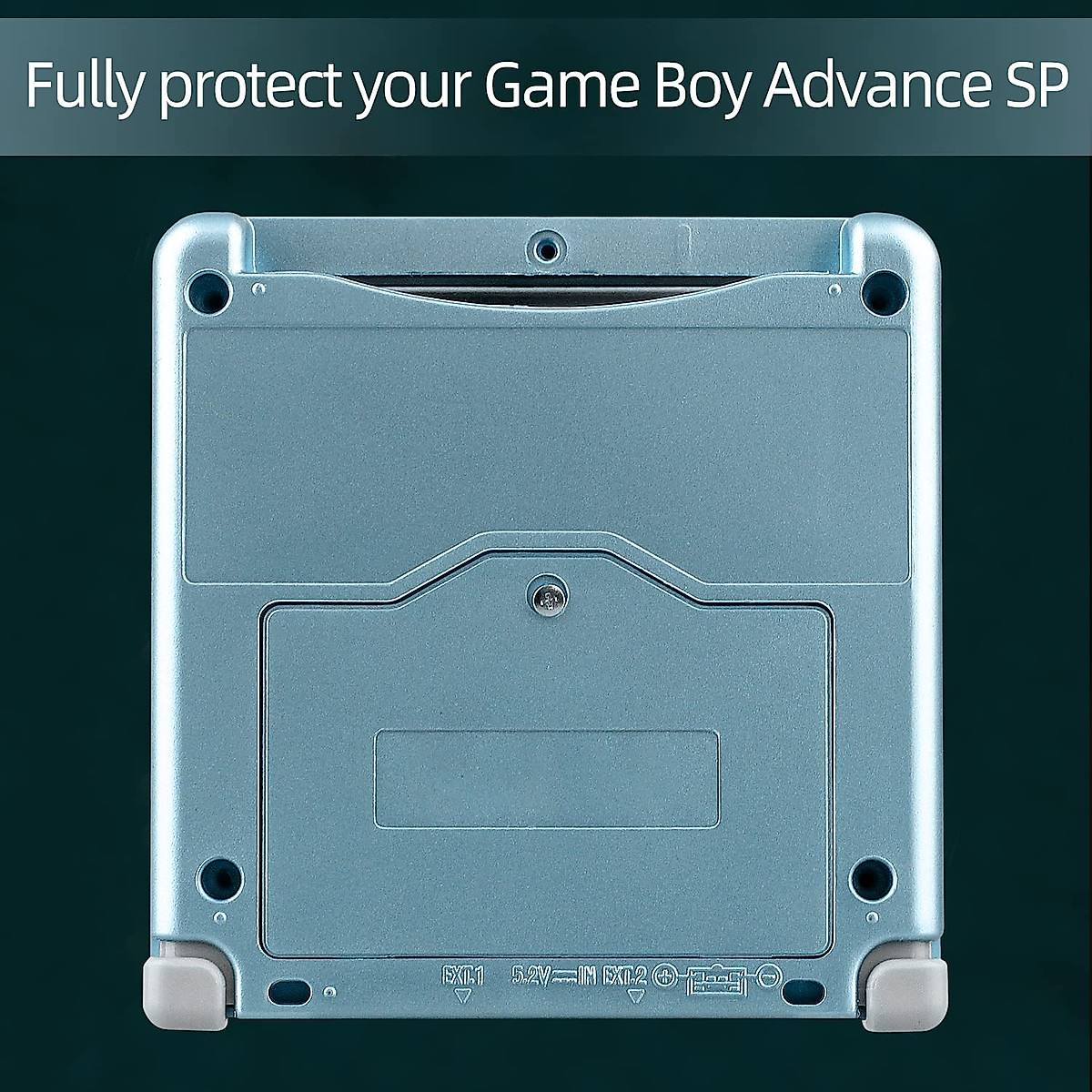 Ostent Full Housing Shell Case Cover Replacement for Nintendo GBA SP Gameboy Advance SP - Color Light Blue