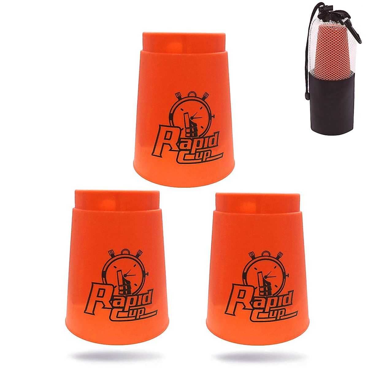 Quick Stacks Cups Sports Stacking Cups Speed Training Game Classic Interactive Challenge Competition Party Toy Set of 12 with Carry Bag-Red