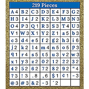 Carson Dellosa 4 In. Gold Glitter Bulletin Board Letters for Classroom, Alphabet Letters, Numbers, Punctuation & Symbol Cutouts, Gold Glitter Letters for Bulletin Board (219 pcs.)