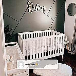 Delta Children Essex 4-in-1 Convertible Baby Crib, Grey with Natural Legs