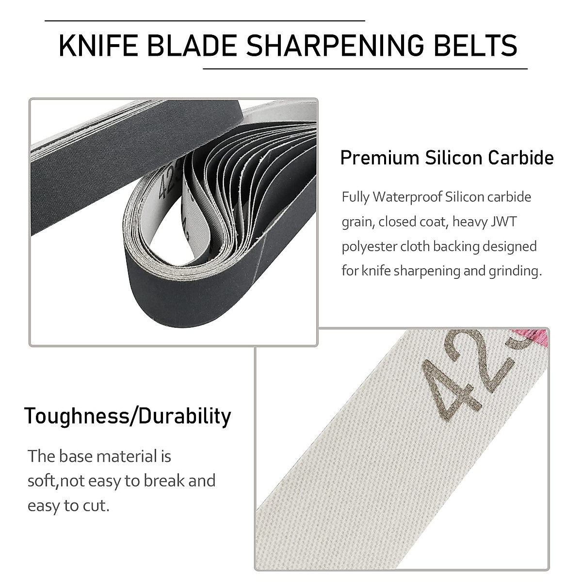 3/4 x 12 inch Knife Sharpening Belts, 24 Pack 1000 Grit Replacement Belts for Work Sharp Knife and Tool Sharpeners(Ken Onion Edition)