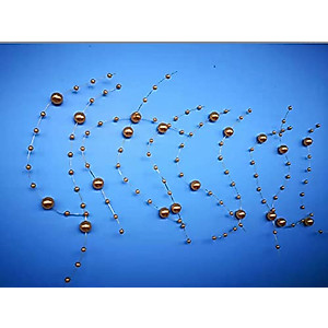 NC 50 Pieces Floating Candles Artificial Pearl String 6 Inch Pearl String Filler Vase Fillers for Floating Candles Centerpiece Dinning Table Party Home Bridal Bouquet Centerpiece (Rose Gold)
