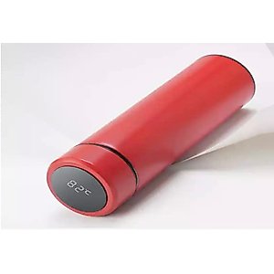 LM Thermos, Tea Infuser Bottle, Smart Water Bottle LED Temperature Display, Double Wall Vacuum Insulated Water Bottle, Stay Cold up to 24 Hrs Ice, Hot 8Hrs. (Red) 500 ML (Red)