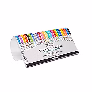 Zebra Pen 78525 Mildliner Double Ended Highlighter Set, Broad and Fine Point Tips, Assorted Ink Colors, 25-Pack