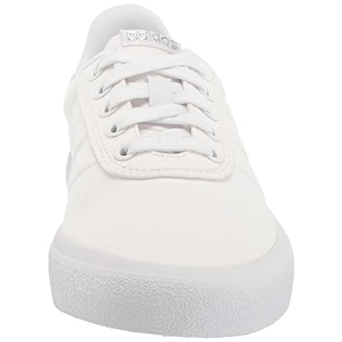 adidas Women's Vulc Raid3r Skate Shoe, White/White/Silver Metallic, 9