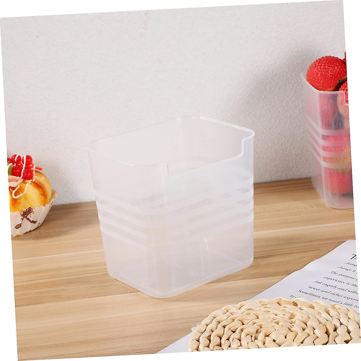 FONDOTIN 2Pcs Translucent Refrigerator Organizer Bins Fridge Side Door Storage Boxes for Home Kitchen Multi Use Storage Solution for Snacks Sauces and Kitchen Essentials