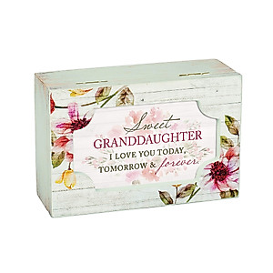 Cottage Garden Granddaughter I Love You Floral Decoupage Petite Music Box Plays You are My Sunshine
