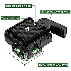 Konsait Camera Camcorder Tripod Monopod Ball Head QR-40 Quick Release Plate Clamp Adapter with Plate Double Insurance Button for DSLR Camera Tripod Ball Head