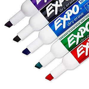 EXPO Low Odor Dry Erase Marker | Chisel Tip Markers | Whiteboard Markers, Assorted, 36 Count