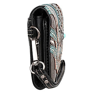 Montana West Womens Wallet Clutch Wallets Credit Card Coin Bill Try Fold Accordion (Patina Buckle Black)