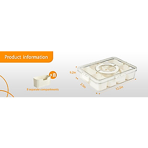 Kinnsto Snackle Box Container Meal Prep Divided Portion Serving Platters and Trays with Lid Handle Reusable Vacation Camping Travel Beach Essentials Food Fruit Veggie Organizers and Storage for Fridge