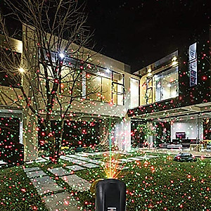 COOWOO Christmas Laser Light Projector Red and Green Star Laser Lights Show with Timer for Outdoor Decorations Waterproof Landscape Lighting for Christmas and Holidays
