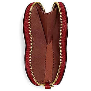 COACH Canvas Signature with Heart Print Heart Wristlet Tan Red Apple One Size