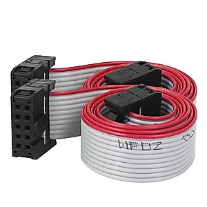 uxcell IDE PATA Flat Ribbon Cable, Female to Female, 10-Pin, 50 cm, 2.54 mm, 2 Pieces