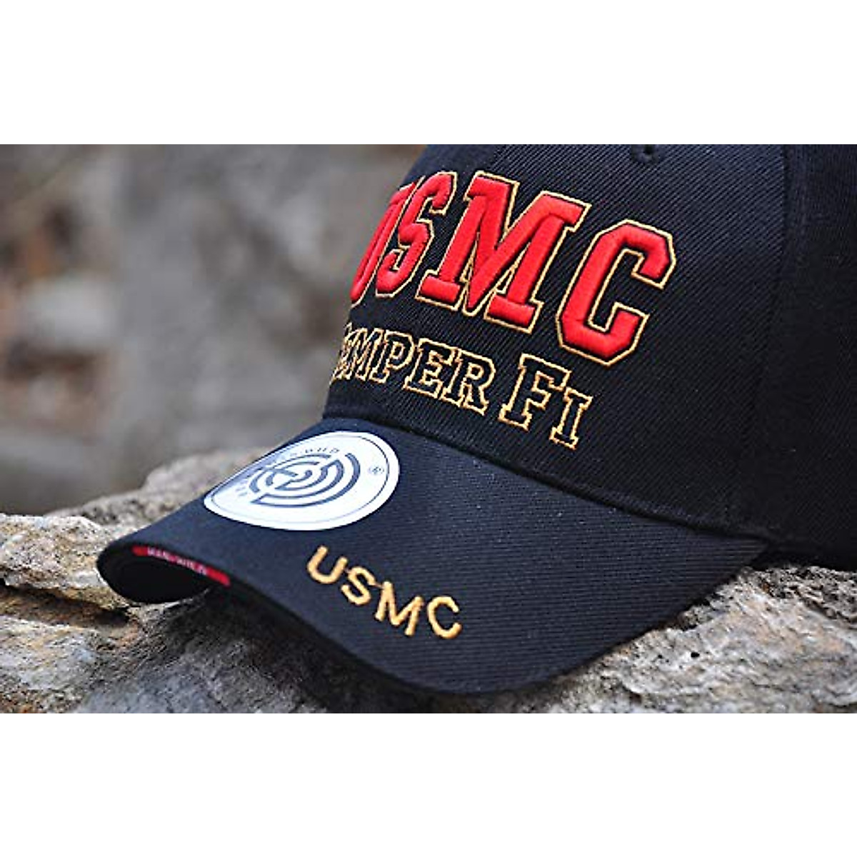 DPAINTouscap Embroidered Military Style Baseball Cap Patriotic American Adjustable Tactical Hat Black