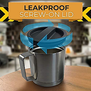 Sportz Bottle Insulated Camping Mug Stainless Steel Coffee Mug with Screw-on Lid (leak proof) - Beer Mug - 18oz 540ml Thermal Mug with Handle