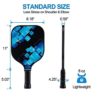 Pickleball Paddles Set of 4, USAPA Standard Fiberglass Surface Pickleball Paddles, Pickleball Set with 4 Pickleball Rackets, 4 Pickelball Balls, 1 Pickelball Bag, Pickle Ball Paddle Set for Men Women