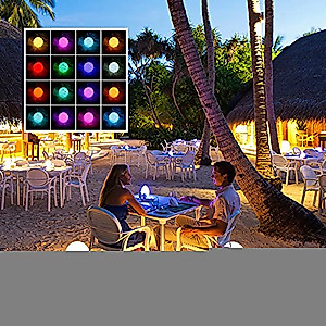 dpcm Outdoor Solar Powered Glowing Ball Light,IP67 Waterproof LED Colour Changing with Remote Control,Solar Globe Light with Stake for Garden, Patio, Home Decor (20cm)