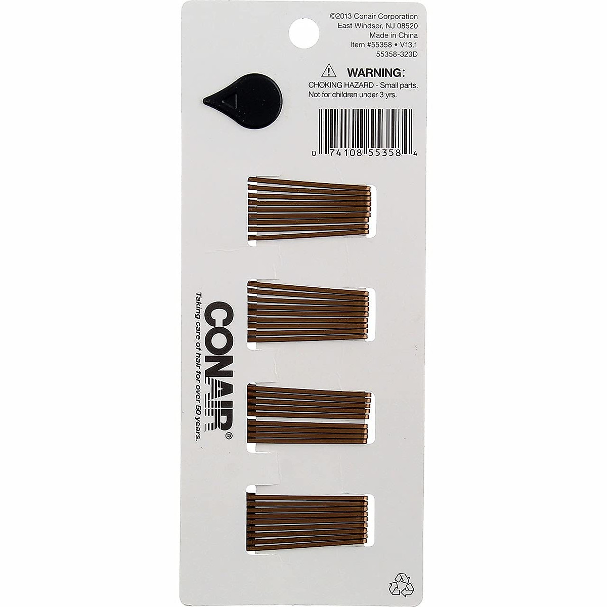 Conair Styling Essentials Mini Pins, Brown, 36 Count