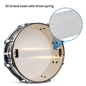 14 inch Snare Drum Set with Gig Bag, a pair Sticks,drum Stand and Drum Keys,a pair practice gloves for Students,Beginners (14'', Black)