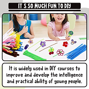 150 Pieces Black Pipe Cleaners for Hair, Pipe Cleaners Chenille Stem, Craft Pipe Cleaners, Art Pipe Cleaners, Fuzzy Sticks for Creative Home Arts and Crafts Project Decoration Supplies