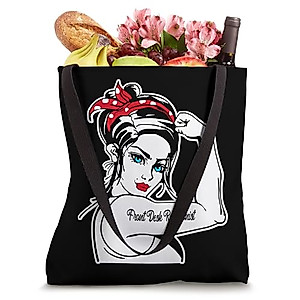 Female Front Desk Receptionist Rosie The Riveter Pin Up Girl Tote Bag