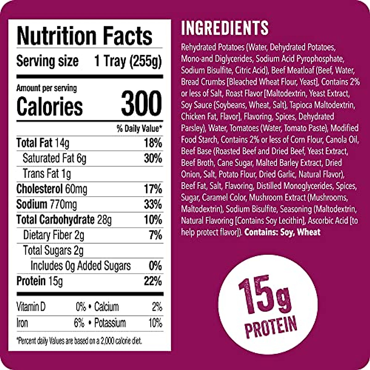 HORMEL COMPLEATS Meatloaf & Gravy With Mashed Potatoes Microwave Tray, 9 oz. (6 Pack)