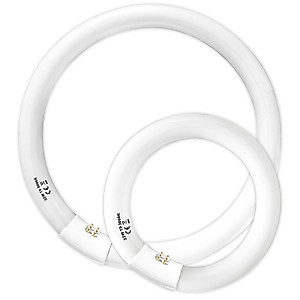 Celiwace FC8T9/WW 22 Watt and FC12T9/WW 32 Watt Set, 8 inch T9 22W Circular Light Bulbs Warm White, 12'' 32W Circline Fluorescent Bulb CRI 80, Soft White 3000K G10q