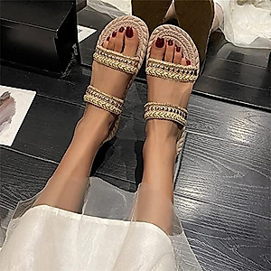 Beach Slippers for Women Summer Fashion House Slippers Open-Toe Breathable Casual Beach Shoes Sandals (Yellow, 7)