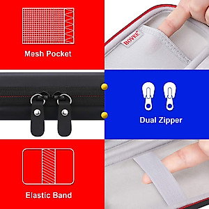 BOVKE Carrying Case For Nintendo Game & Watch: Super Mario Bros Handheld Game Consoles Classic Device, Extra Mesh Pocket for Charging Cable, Black