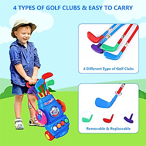 Toyly Toddler Golf Toy Club Set,4 Colorful Golf Sticks,4 Balls and 2 Practice Holes, Sports Toys,Toys Gift for Boys Girls, kids 3 4 5 6 Year Old