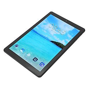 10.1 Inch Tablet, Tablet PC Front 2MP Rear 8MP US Plug 110-240V for Android 8.1 for Watching (Black)