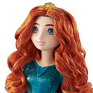 Mattel Disney Princess Toys, Merida Fashion Doll, Sparkling Look with Red Hair, Blue Eyes & Hair Accessory, Inspired by the Movie Brave