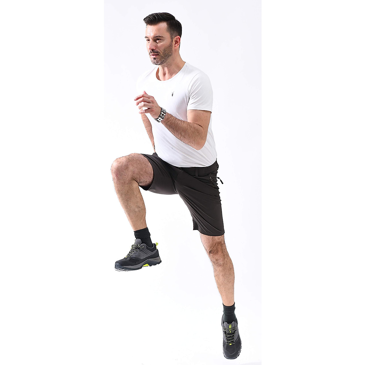 SVACUAM Men's Lightweight Breathable Soft Quick Dry Hiking Shorts(Dark Grey,38)