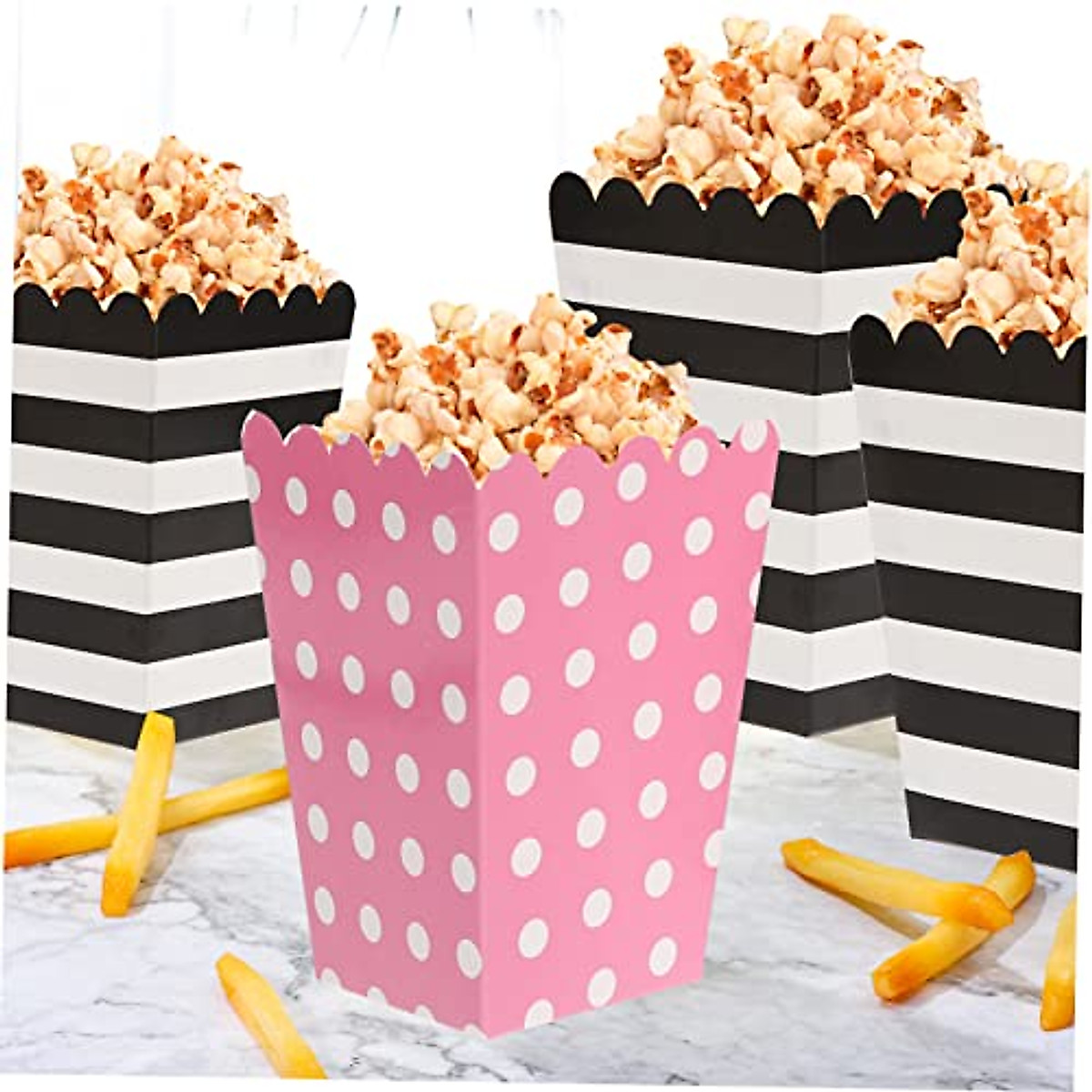 Popcorn Bags 36pcs Popcorn Boxes Fringe Set Wedding Supplies Wedding Cookies Carnivals Cookies Chips Boxes Fried Food Ornament Container for Movie Night Movie Night Gift Basket