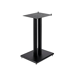 Monolith 28in Steel Speaker Stand - with Adjustable Top Plate, Hold Speakers Weighing Up to 75 Pounds, Scratch‑Resistant
